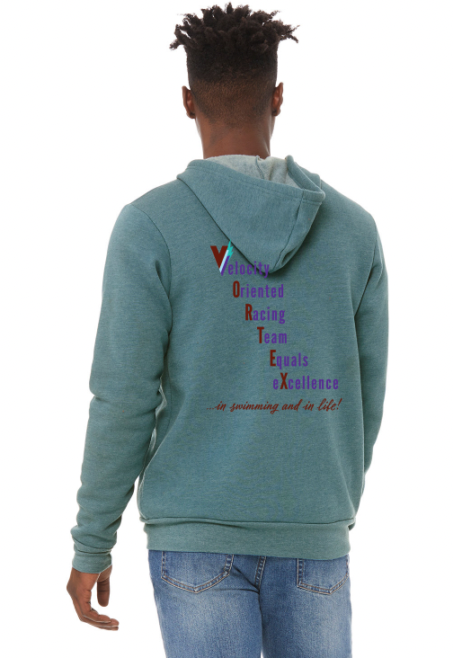 Vortex Swimming Fleece Full Zip Hooded Sweatshirt, Deep Teal – Think ...
